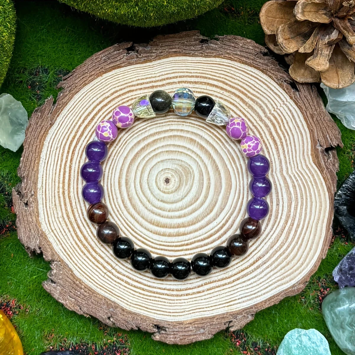 Red Tiger Eye Stone Imperial Jasper and Artificial Crystals Handmade B ...
