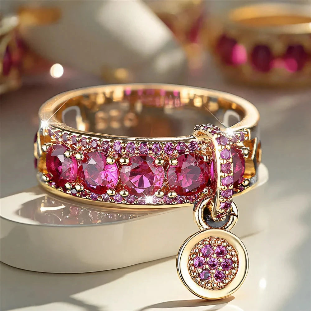 Luxury Female Rose Red Round Zircon Stone – AtPerry's Healing Crystals