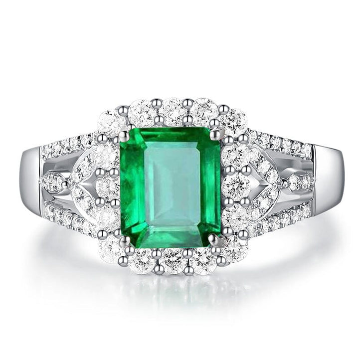 Vintage Emerald Resizable Diamond Ring - 925 Sterling Silver – AtPerry ...
