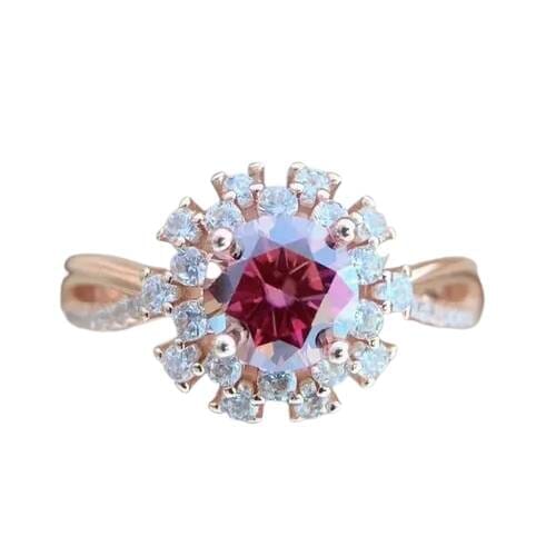 Girl Red Moissanite Ring 1 Carat 6.5MM - S925 Silver – AtPerry's ...