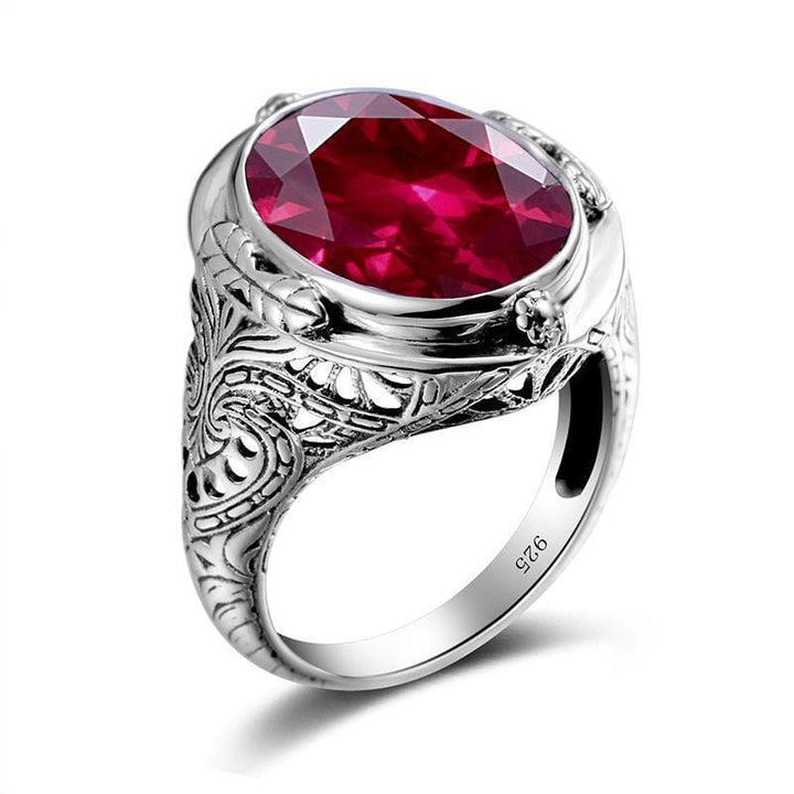 Austrian Vintage Ruby Silver Ring – AtPerry's Healing Crystals