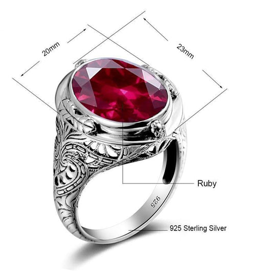 Austrian Vintage Ruby Silver Ring – AtPerry's Healing Crystals