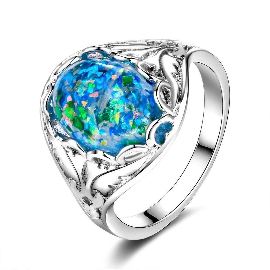 Classy Opal Ring- 925 Sterling Silver – AtPerry's Healing Crystals
