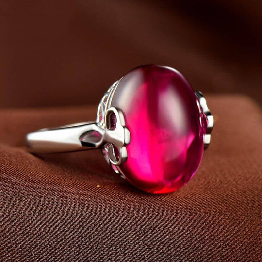 925 Sterling Silver Natural Ruby Ring (Resizable) – AtPerry's Healing Crystals