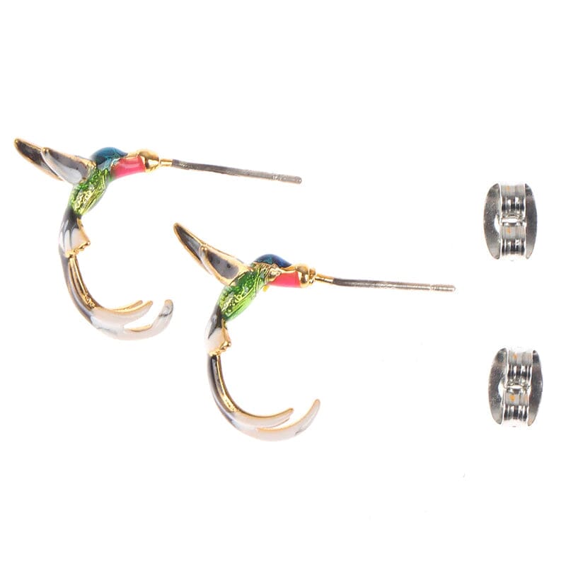 Creative Cute Flying Hummingbird Stud Earrings – AtPerry's Healing Crystals