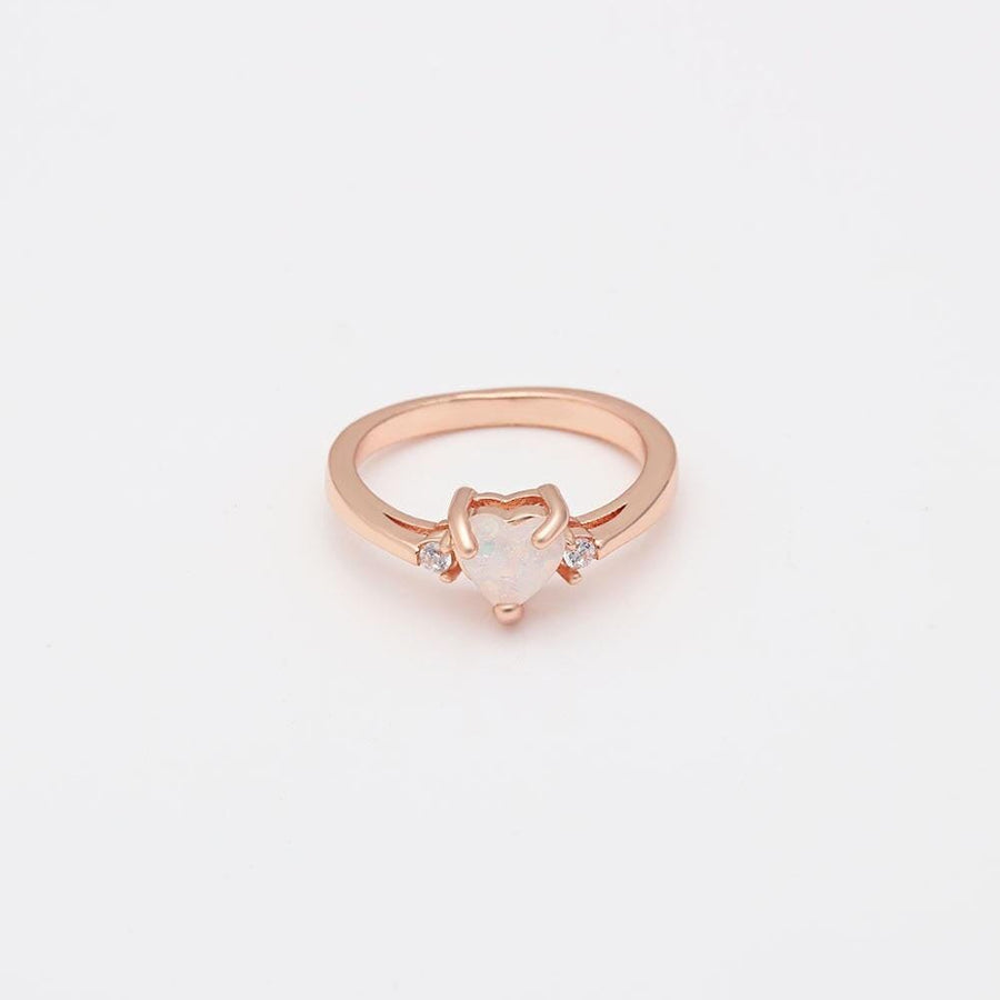 Pink Cupid Fire Opal Heart Ring – AtPerry's Healing Crystals
