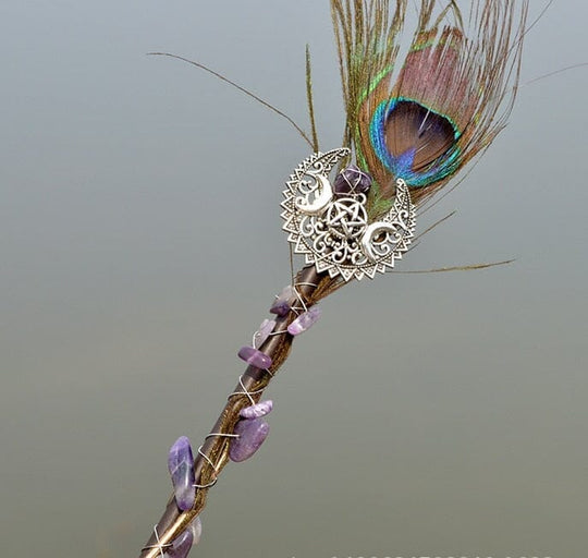 Crystal Wand Natural quartz Moon Viking Dragon Feather Wand – AtPerry's ...