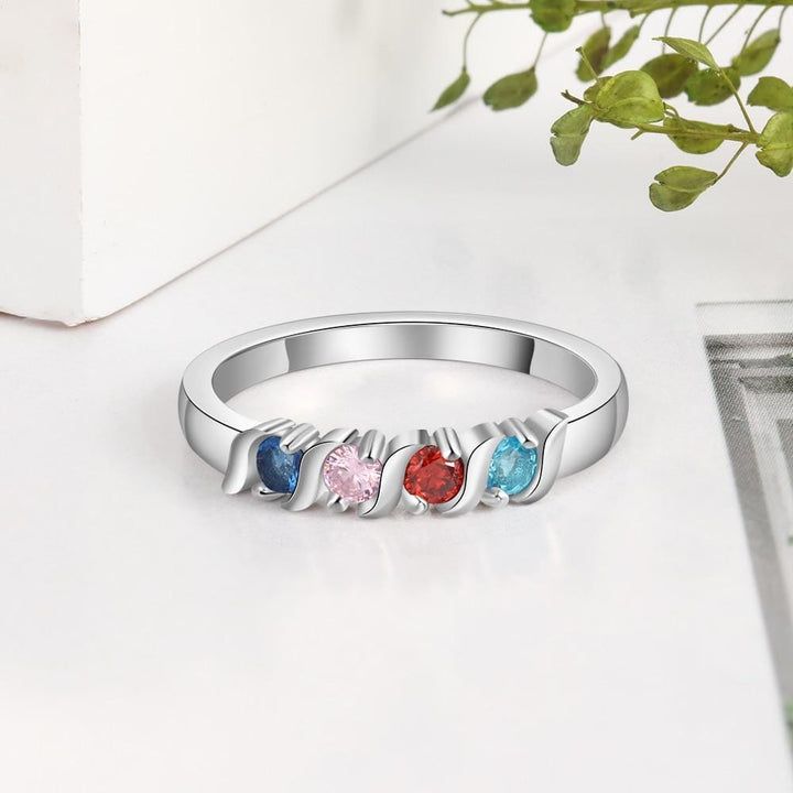 Personalized 4 Birthstones Ring – AtPerry's Healing Crystals