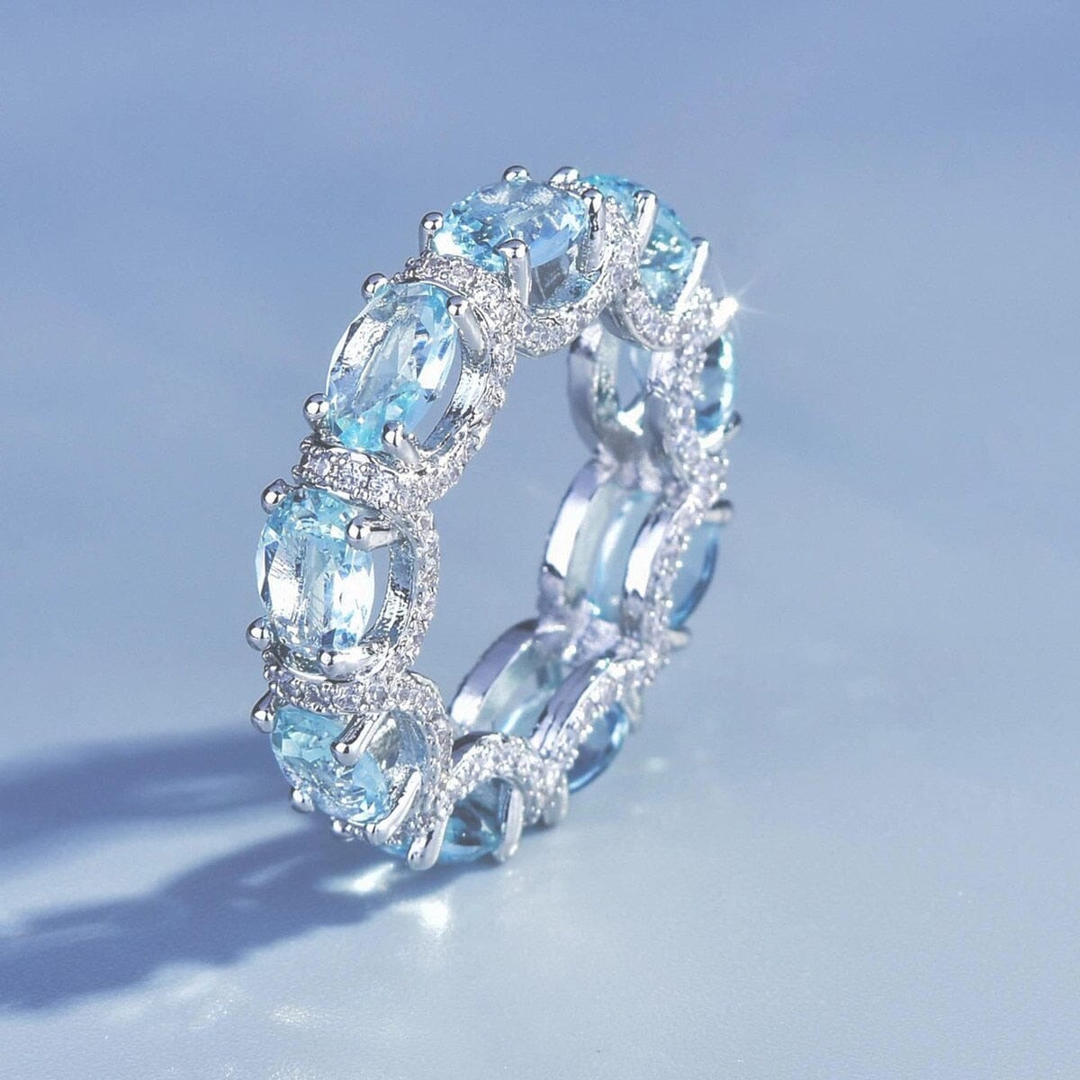 Sea Blue Crystal Promise Ring – AtPerry's Healing Crystals
