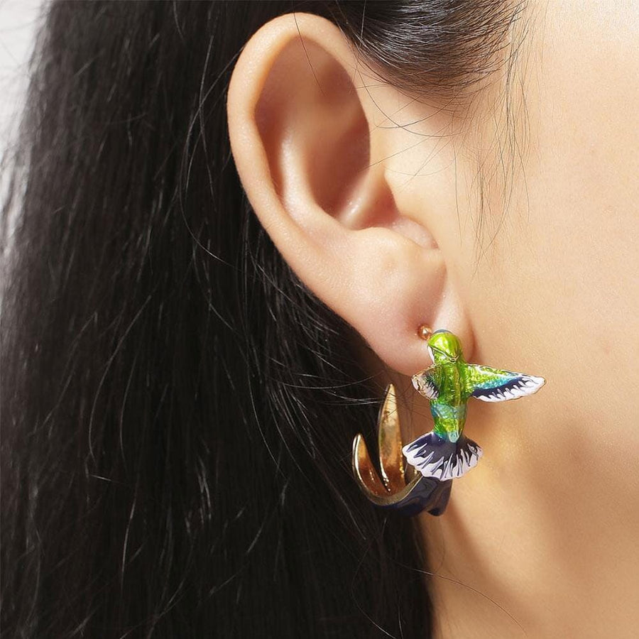 Creative Cute Flying Hummingbird Stud Earrings – AtPerry's Healing Crystals