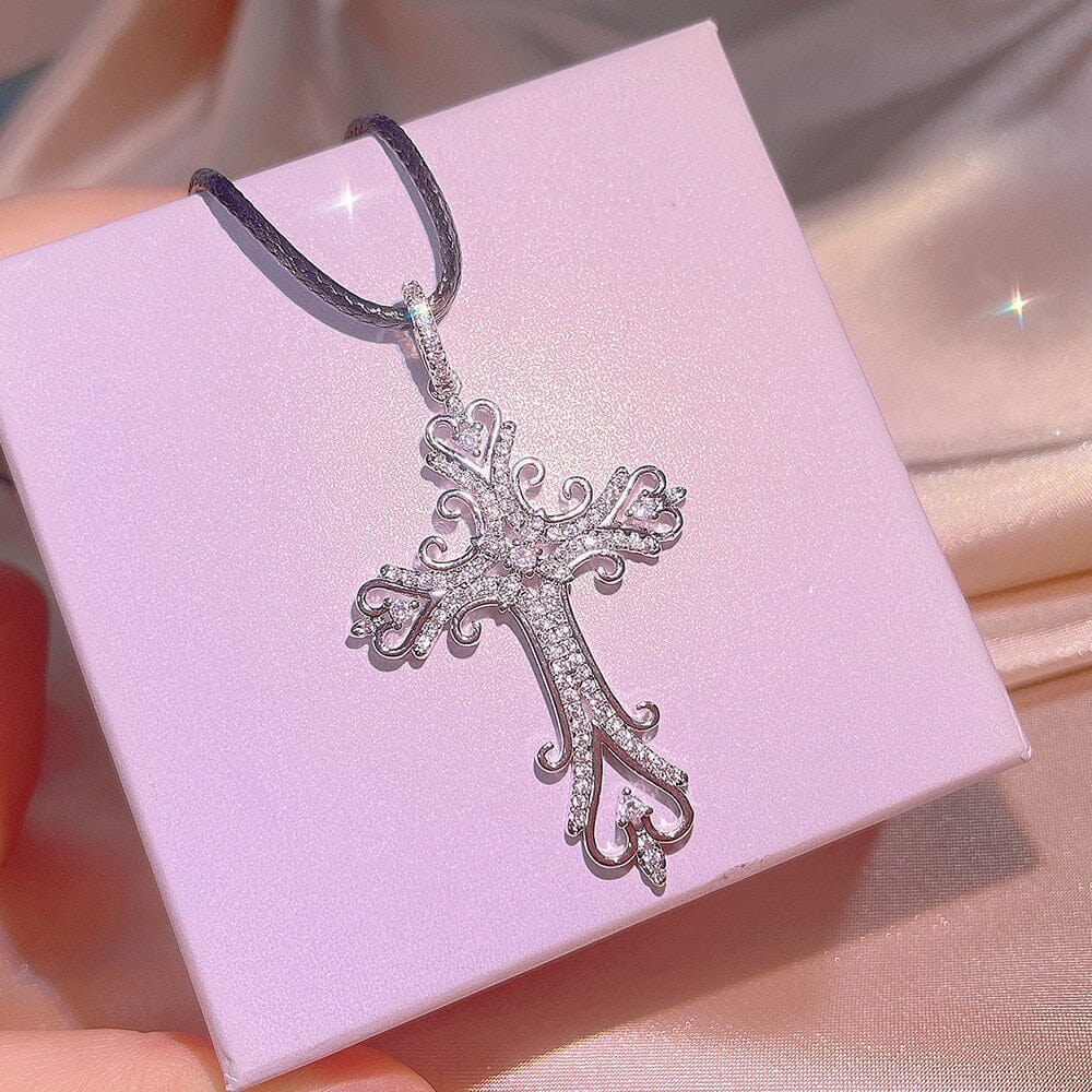 WWJD Palace Wind Christian Cross Necklace – AtPerry's Healing Crystals