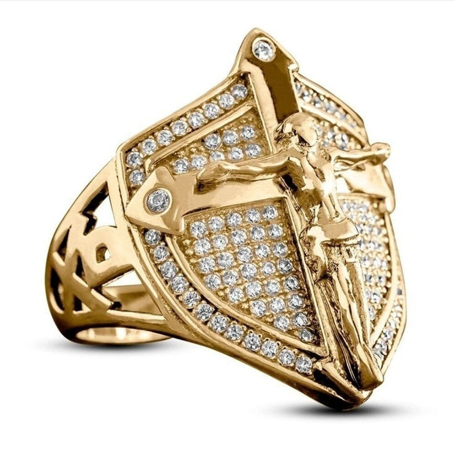 WWJD Luxury Christian Savior Jesus Cross Ring – AtPerry's Healing Crystals
