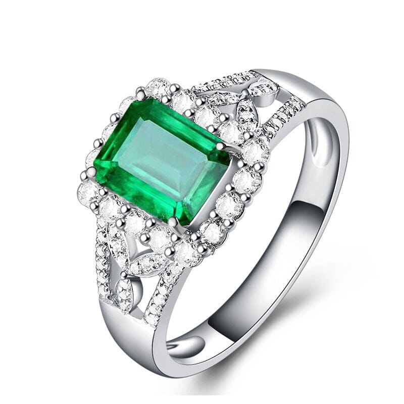 Vintage Emerald Resizable Diamond Ring - 925 Sterling Silver – AtPerry ...